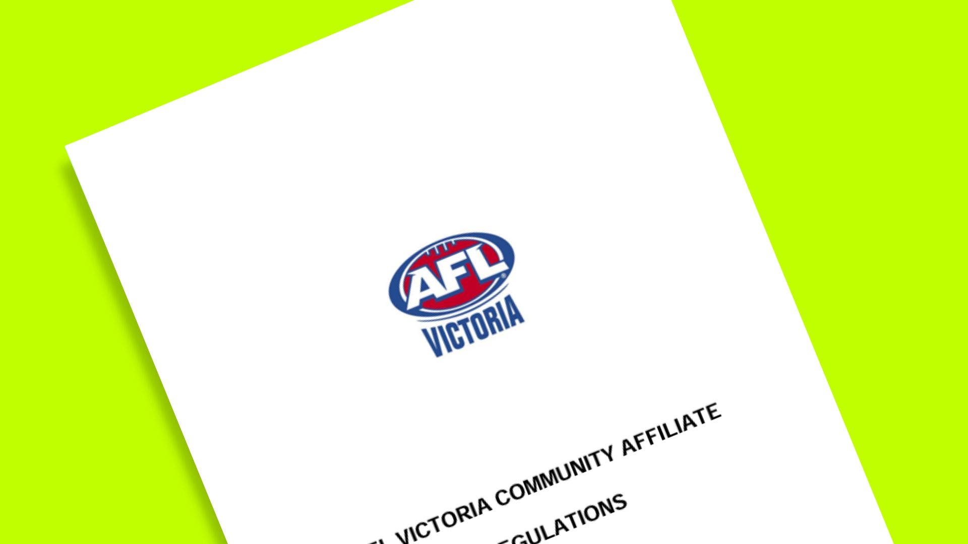 AFL Victoria Community League Affiliate Regulations - Play AFL